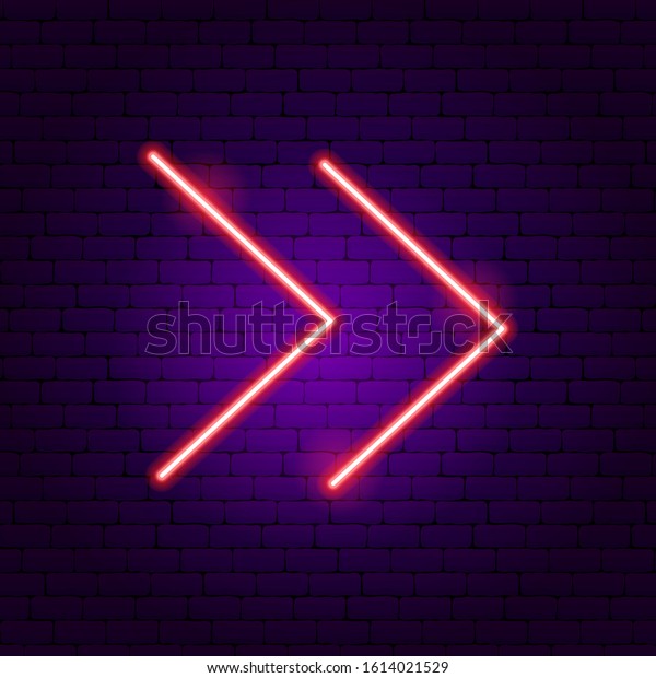 Double Line Arrow Neon Sign Vector Stock Vector (Royalty Free ...