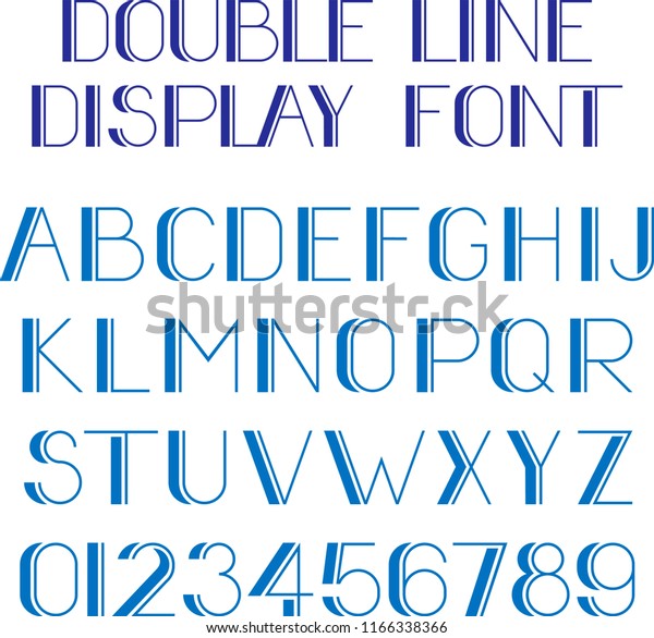 Double Line Display Font Uppercase Letters Stock Vector (Royalty Free ...