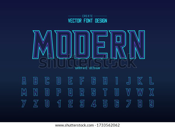 Double Line Font Alphabet Vector Modern Stock Vector (Royalty Free ...