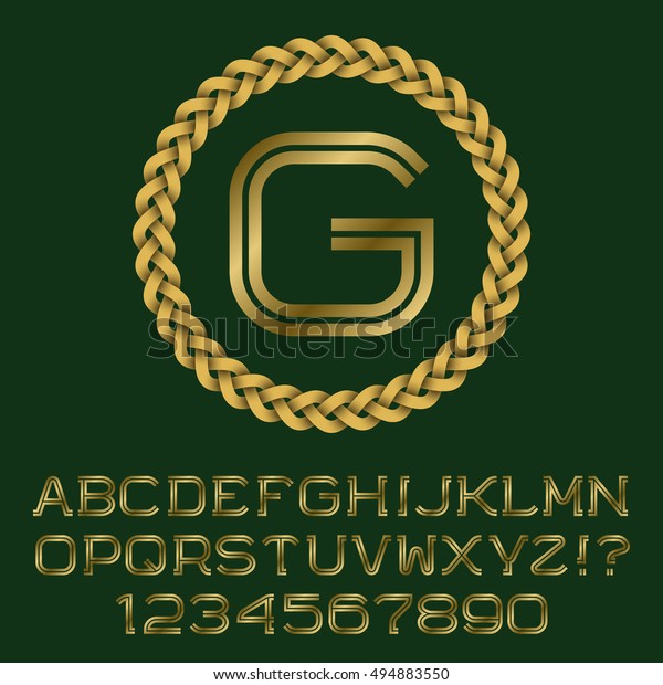 Double Line Gold Letters Numbers G Stock Vector (Royalty Free ...