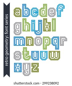 Double Lines Geometric Font Outline Colorful Stock Vector (Royalty Free ...