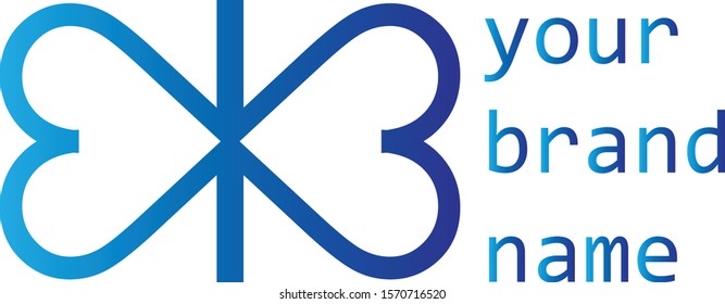 Double Love Symbol Logo Vector Design Stock Vector (Royalty Free ...