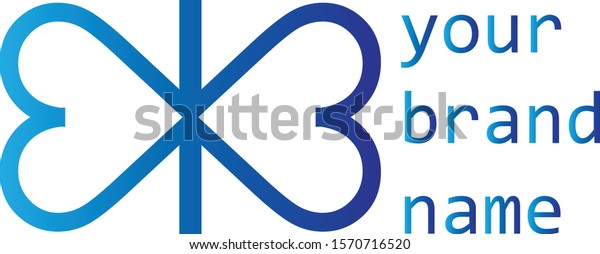 Double Love Symbol Logo Vector Design Stock Vector (Royalty Free ...
