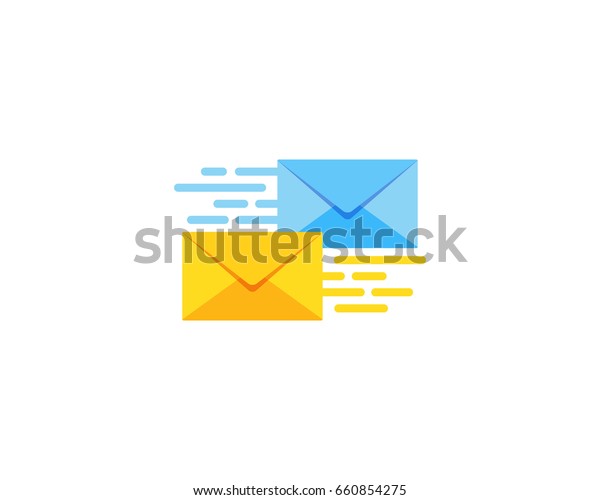 Double Mail Icon Logo Design Element Stock Vector (Royalty Free ...