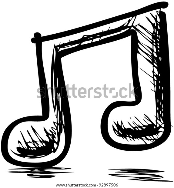 Double Music Note Hand Drawing Cartoon Stock Vector (Royalty Free ...