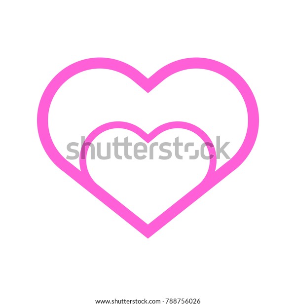 Double Outline Heart Love Vector Illustration Stock Vector (Royalty ...