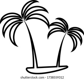 Double Palm Tree Vector Illustration Stock Vector (Royalty Free ...