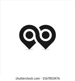 Double Pin Map Logo Icon Illustration Stock Vector (Royalty Free ...