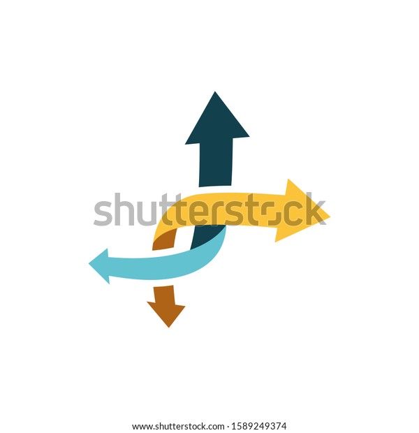 Double Point Arrow Crossed Each Other Stock Vector (Royalty Free ...