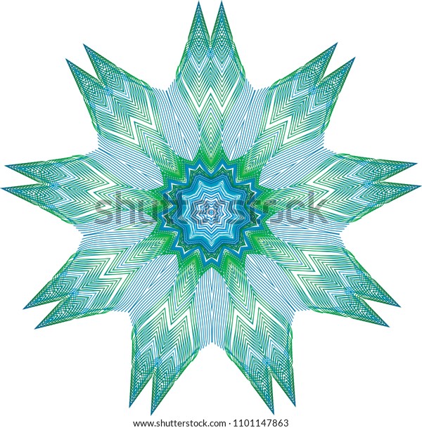 Double Pointed Star Shaped Guilloche Rosette Stock Vector (Royalty Free ...