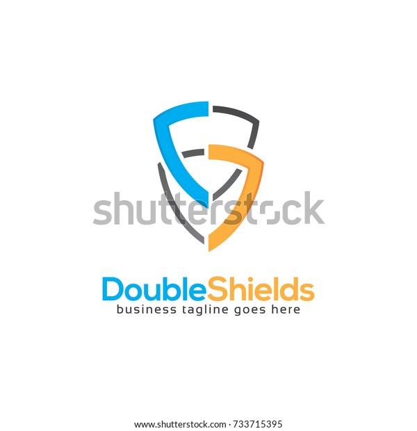 Double Shields Logo Stock Vector (Royalty Free) 733715395