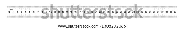 Double Sided Ruler 40 Centimeter 400 Stock Vector (Royalty Free ...