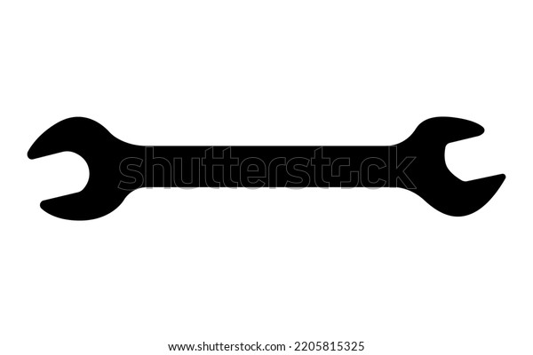Double Sided Wrench Silhouette Open End Stock Vector (Royalty Free ...