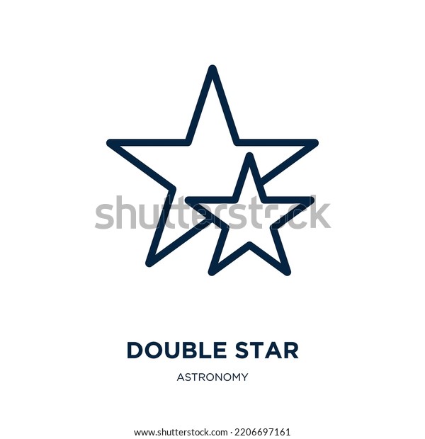 Double Star Icon Astronomy Collection Thin Stock Vector (Royalty Free ...