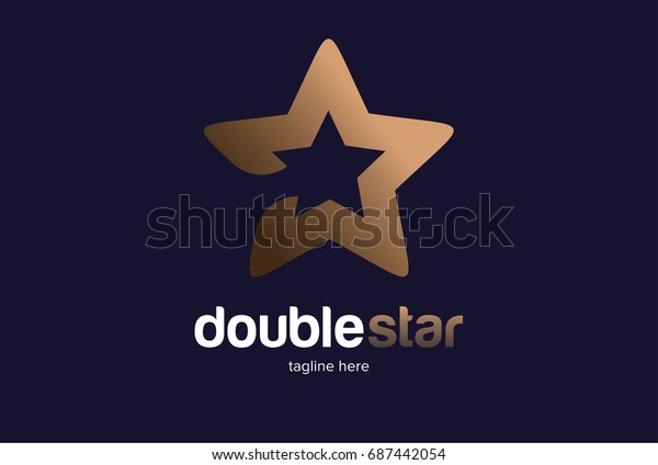 Double Star Logo Template Design Vector Stock Vector (Royalty Free ...