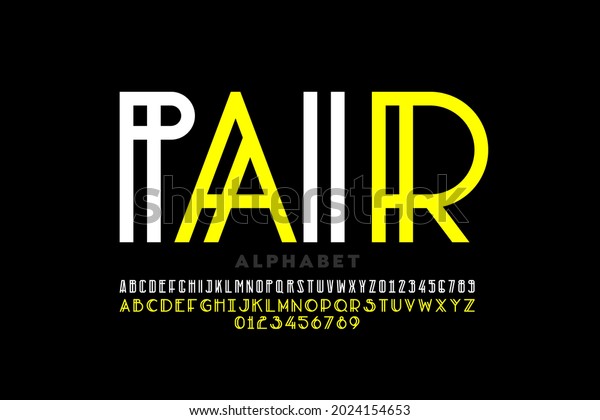 Double Style Font Alphabet Letters Numbers Stock Vector (Royalty Free ...