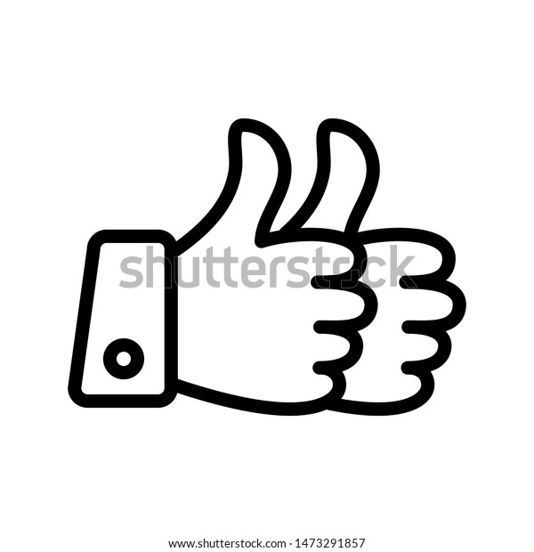 Double Thumbs Icon Black White Logo Stock Vector (Royalty Free ...