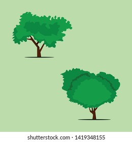 Double Tree Vector Natural Green Stock Vector (Royalty Free) 1419348155 ...