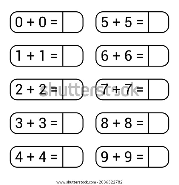 Doubles Addition Facts Chart Worksheet Preschool Stock Vector (Royalty ... Doubles Addition Facts Chart Worksheet Preschool Stock Vector (Royalty ...