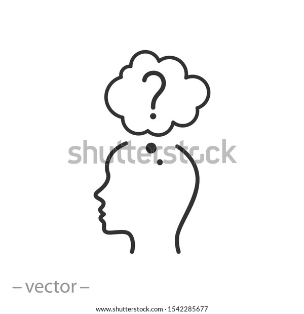 Doubt Man Think Icon Person Head Stock Vector (Royalty Free) 1542285677 ...