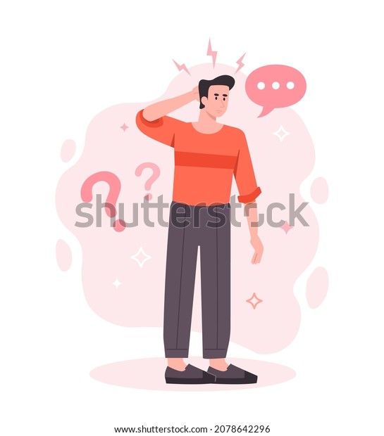 Doubt Stress Confusion Character Doesnt Know Stock Vector (Royalty Free ...
