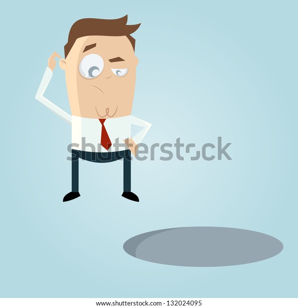 Dudoso hombre de dibujos animados mirando: vector de stock (libre de ...
