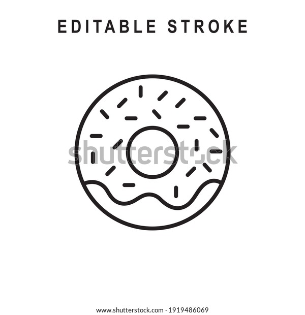 Doughnut Outline Icon Donut Line Art Stock Vector (Royalty Free) 1919486069