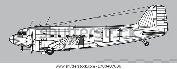 Douglas C47 Skytrain Dakota Dc3 World Stock Vector (Royalty Free ...