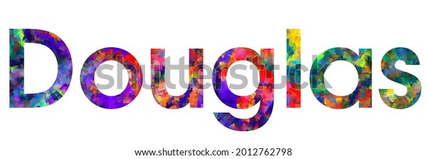 Douglas Colorful Illustration Text Image Word Stock Vector (Royalty ...
