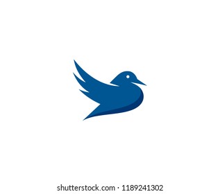 Blue Ribbon Bird Vector Logo Design: vector de stock (libre de regalías ...