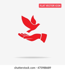 Dove Hand Icon Vector Concept Illustration: vector de stock (libre de ...