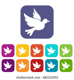 Dove Icons Set Vector Illustration Flat Stock Vector (Royalty Free ...
