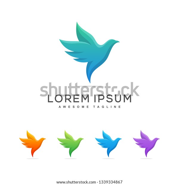 Dove Illustration Vector Design Template Suitable Stock Vector (Royalty ...