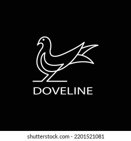 Dove Line Art Logo Simple Design Stock Vector (Royalty Free) 2201521081 ...