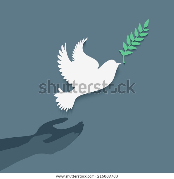 Dove Olive Branch Handsconcept Freedom Peace Stock Vector (Royalty Free ...