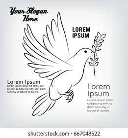 Dove Symbol Emblem Design Dove Illustration Stock Vector (Royalty Free ...