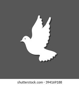 Dove White Vector Icon Shadow Stock Vector (Royalty Free) 394169188 ...