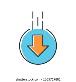 Down Arrow Circle Blue Orange Rgb Stock Vector (Royalty Free ...