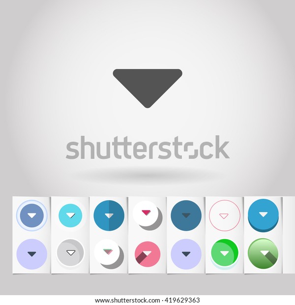 Down Arrow Menu Navigation Round Set Stock Vector (Royalty Free ...