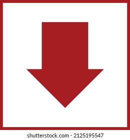 Down Arrow Red Symbol Sign Stock Vector (Royalty Free) 2125195547 ...