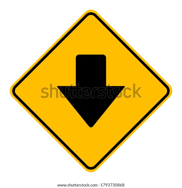 Down Arrow Road Sign On White Stock Vector (Royalty Free) 1793730868 ...