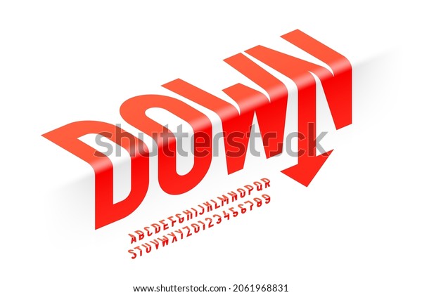 Down Fonts Collection Alphabet Letters Numbers Stock Vector (Royalty ...