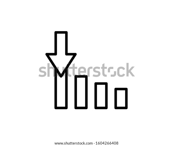 Down Graph Premium Line Icon Simple Stock Vector (Royalty Free ...