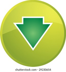Down Navigation Icon Glossy Button Round Stock Vector (Royalty Free ...