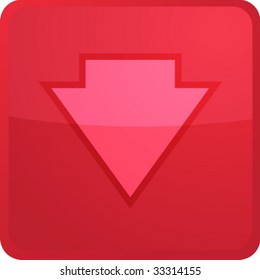 Down Navigation Icon Glossy Button Square Stock Vector (Royalty Free ...