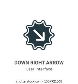 Down Right Arrow Vector Icon On Stock Vector (Royalty Free) 1557921668 ...