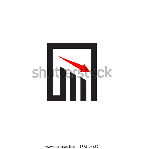 Down Trend Chart Icon Logo Design Stock Vector (Royalty Free ...