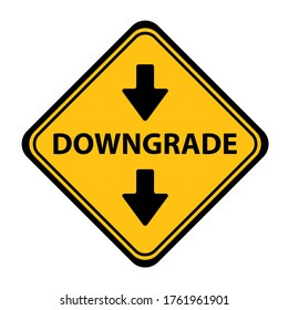 Downgrade Warning Traffic Sign On White Stock Illustration 1115764265