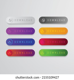 Download Button Set Ui Ux Web Stock Vector (Royalty Free) 2155109427 ...