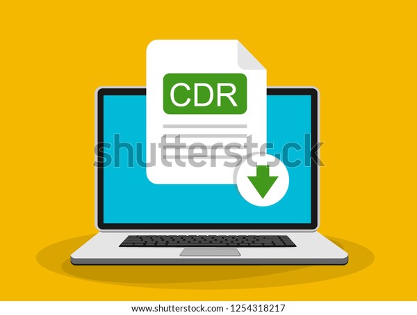 Download Cdr Button On Laptop Screen Stock Vector (Royalty Free) 1254318217